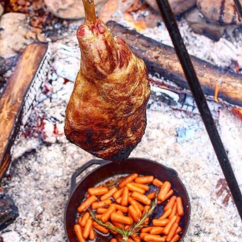 Hanging Lamb Leg - Over The Fire Cooking
