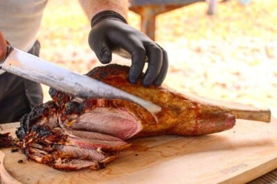 Hanging Lamb Leg - Over The Fire Cooking