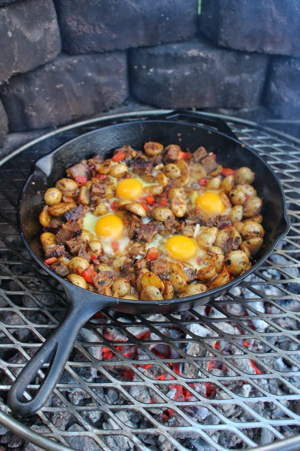 Leftover Brisket Breakfast Skillet - Over The Fire Cooking