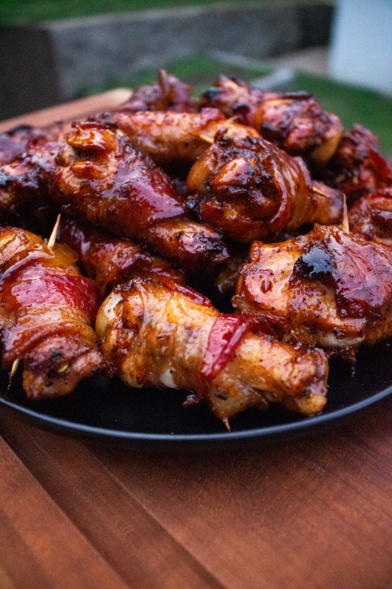 Bacon Wrapped Chicken Wings - Over The Fire Cooking