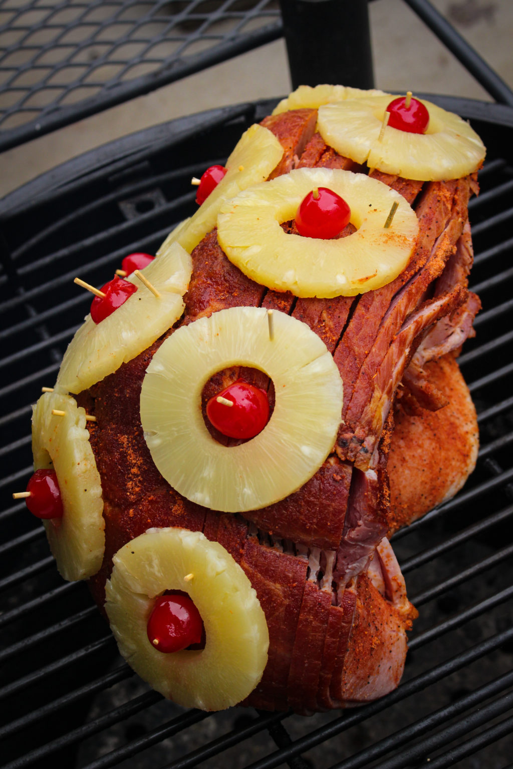 Cherry Chipotle Pineapple Glazed Ham - Over The Fire Cooking