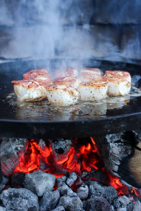 Cilantro Lime Butter Scallops - Over The Fire Cooking