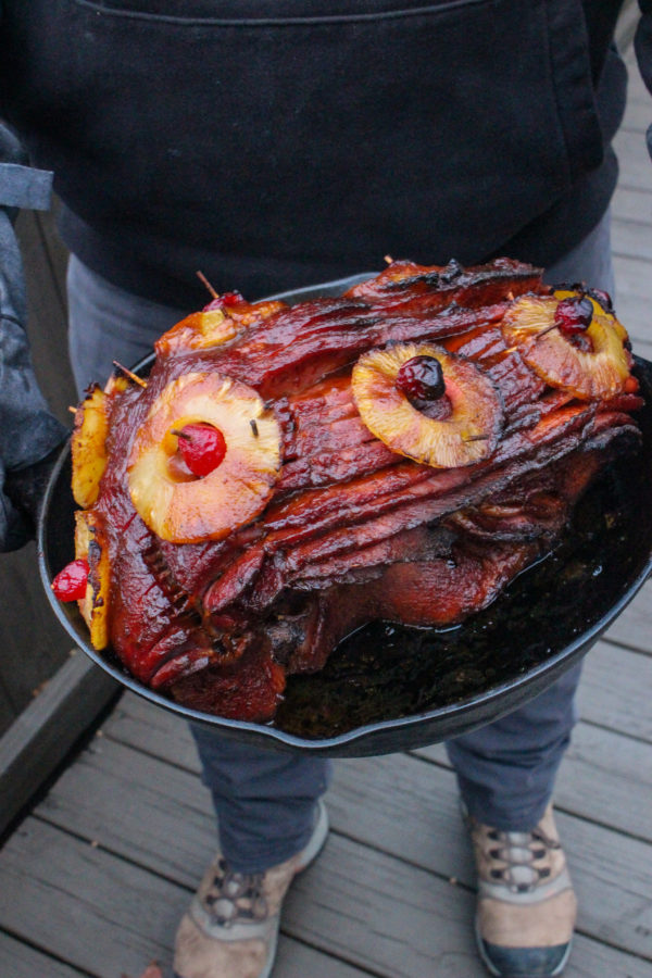 Cherry Chipotle Pineapple Glazed Ham - Over The Fire Cooking