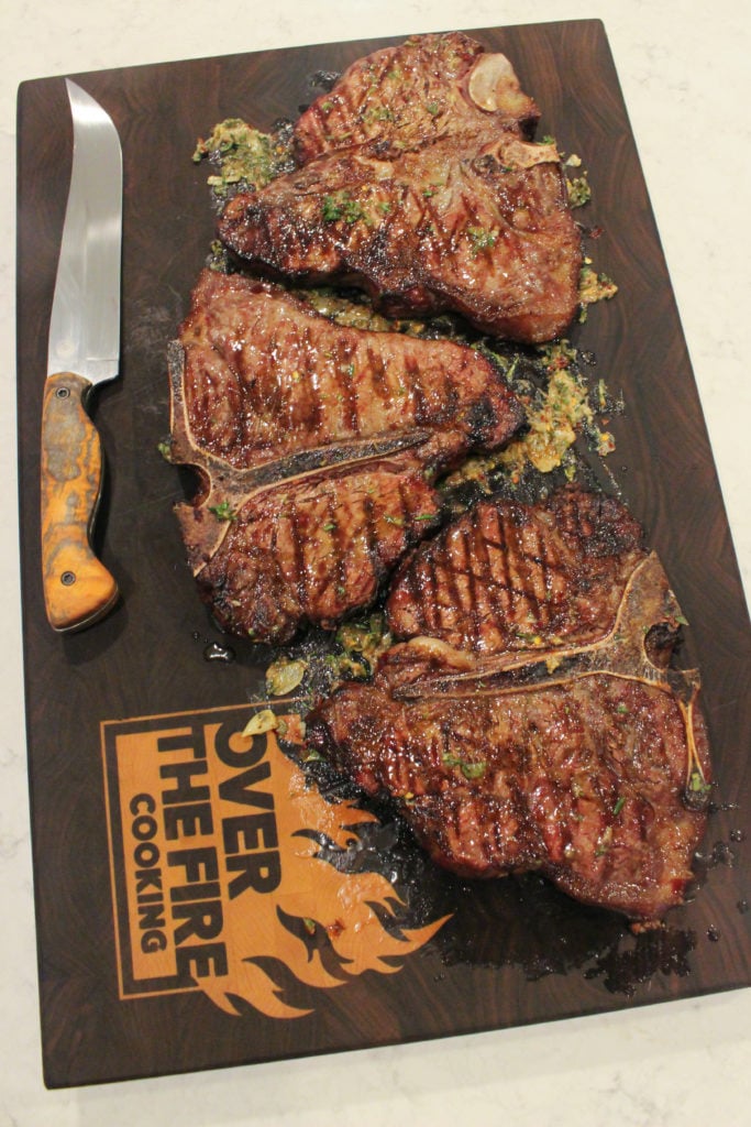Grilled Steaks with Board Sauce - Over The Fire Cooking