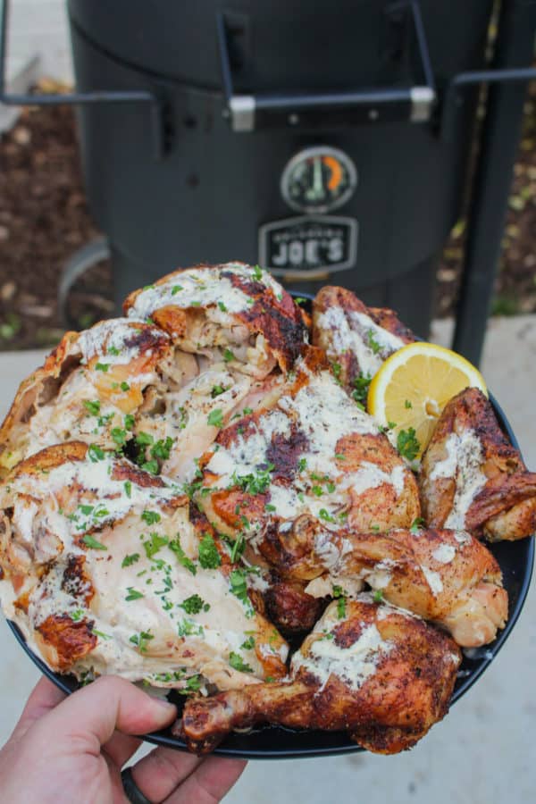 Smoked Hanging Chicken - Over The Fire Cooking