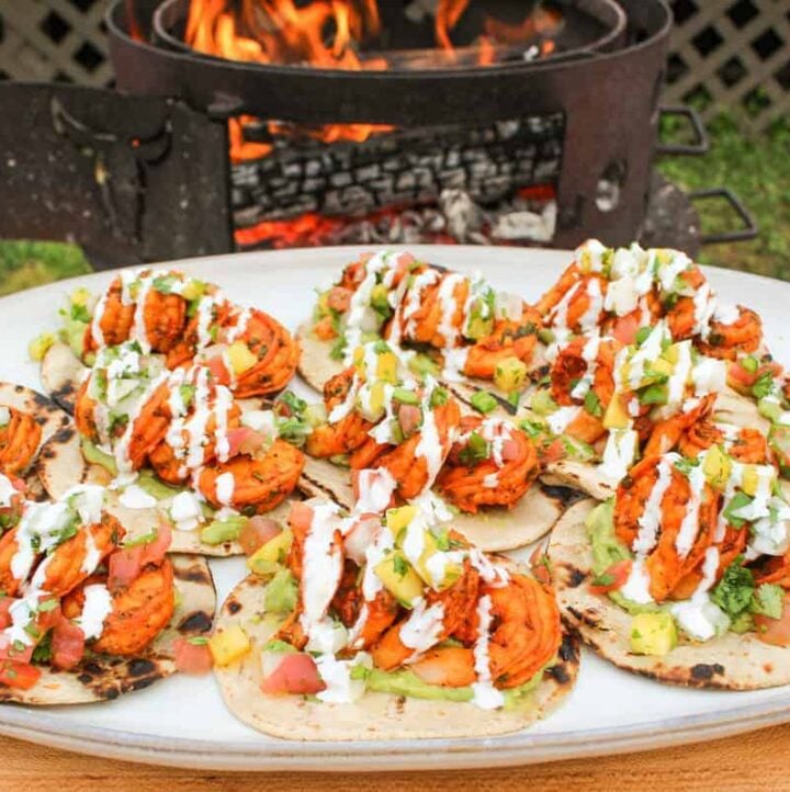 Shrimp "Al Pastor" Tacos - Over The Fire Cooking