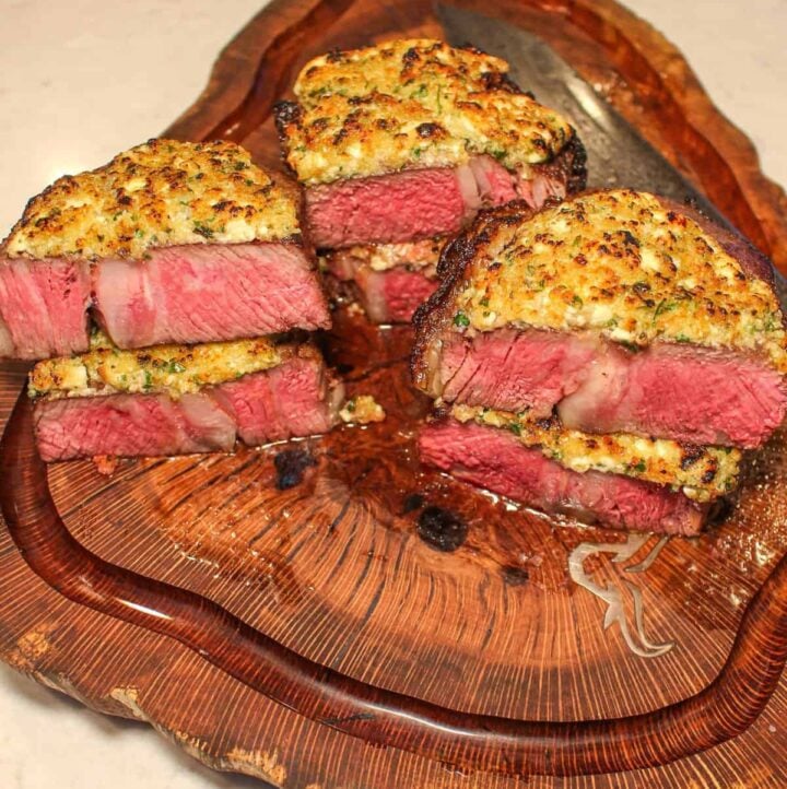 Blue Cheese Crusted Steaks - Over The Fire Cooking