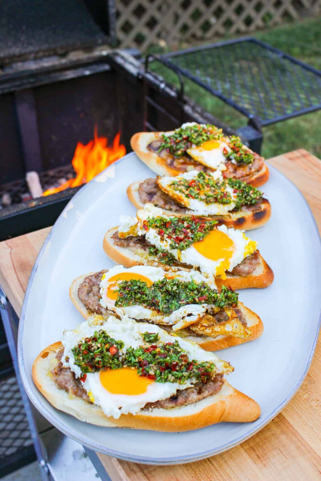 Smoked Sausage Chimichurri Sandwich Recipe - Over The Fire Cooking