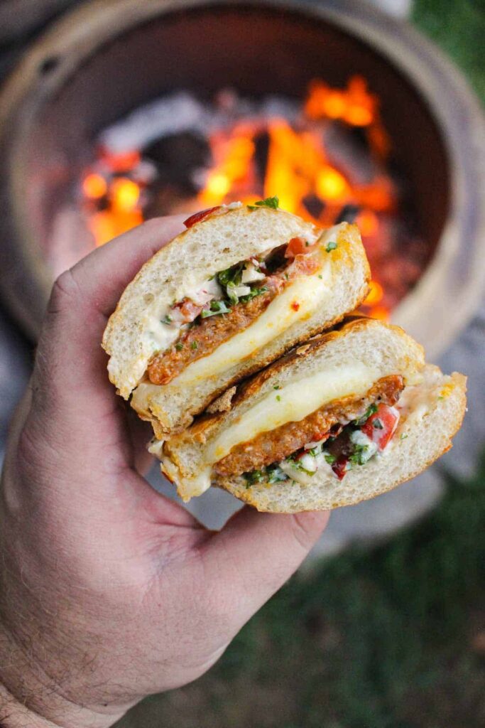 Cheese Stuffed Choripan - Over The Fire Cooking