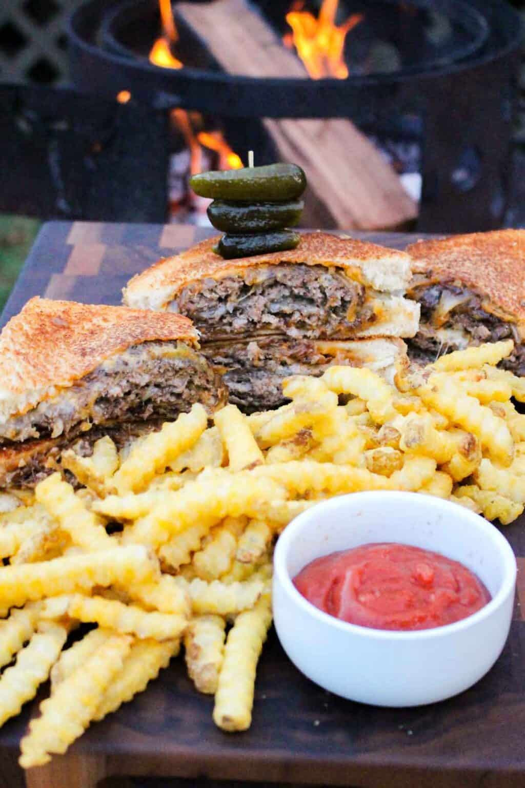 French Onion Patty Melt - Over The Fire Cooking