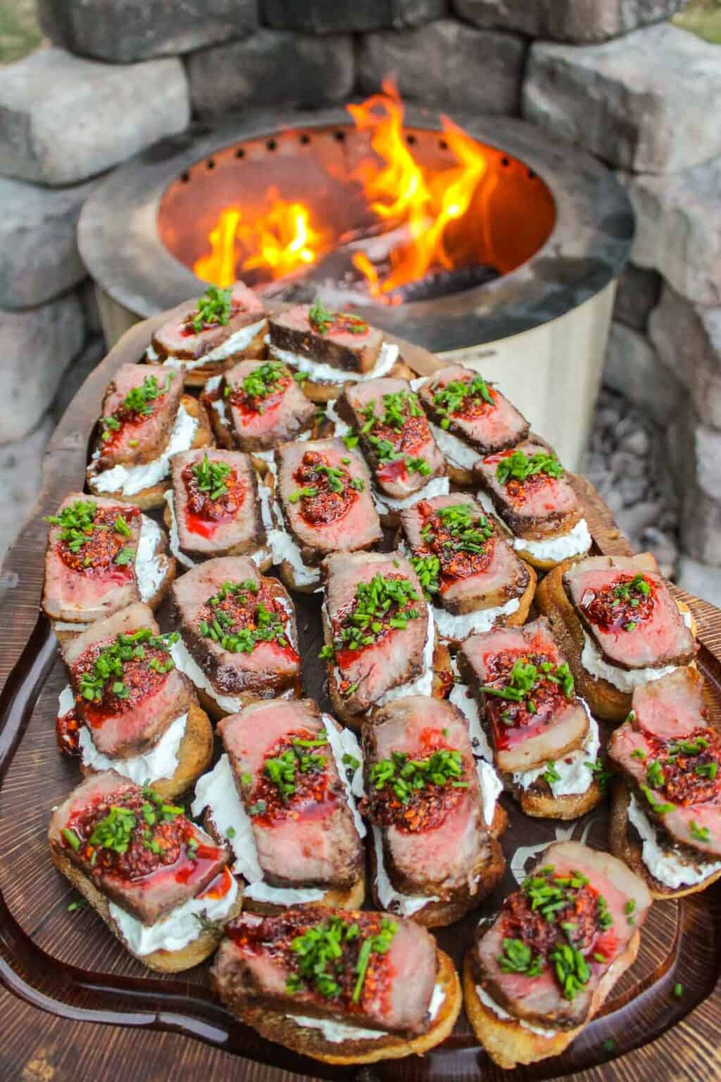 Grilled Steak Crostini - Over The Fire Cooking