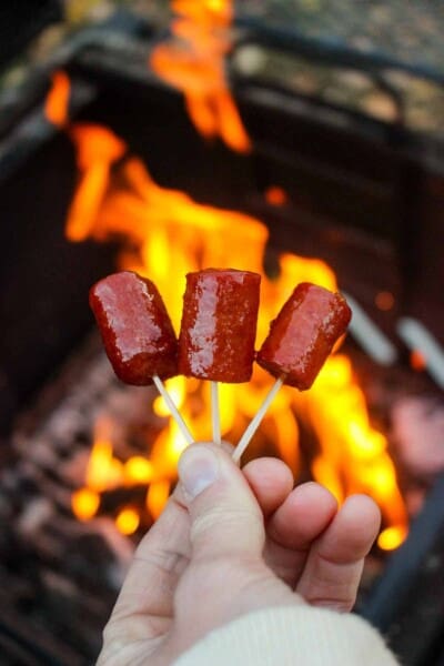 Smoked Hot Dog Burnt Ends - Over The Fire Cooking