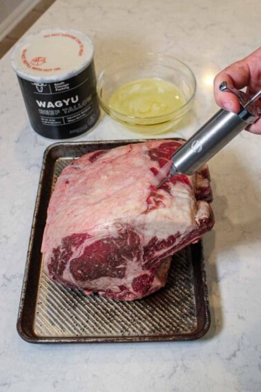 Rotisserie Prime Rib with Beef Tallow Injection - Over The Fire Cooking
