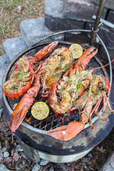 Grilled Lobster with Hot Honey Butter - Over The Fire Cooking