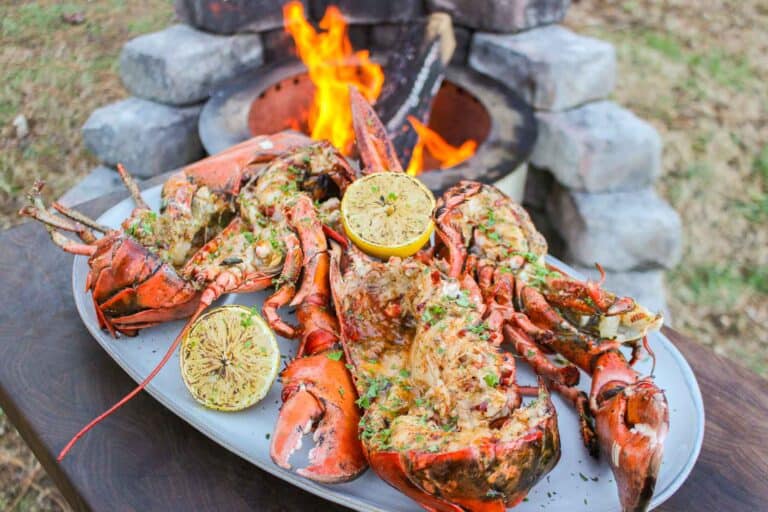 Grilled Lobster with Hot Honey Butter - Over The Fire Cooking
