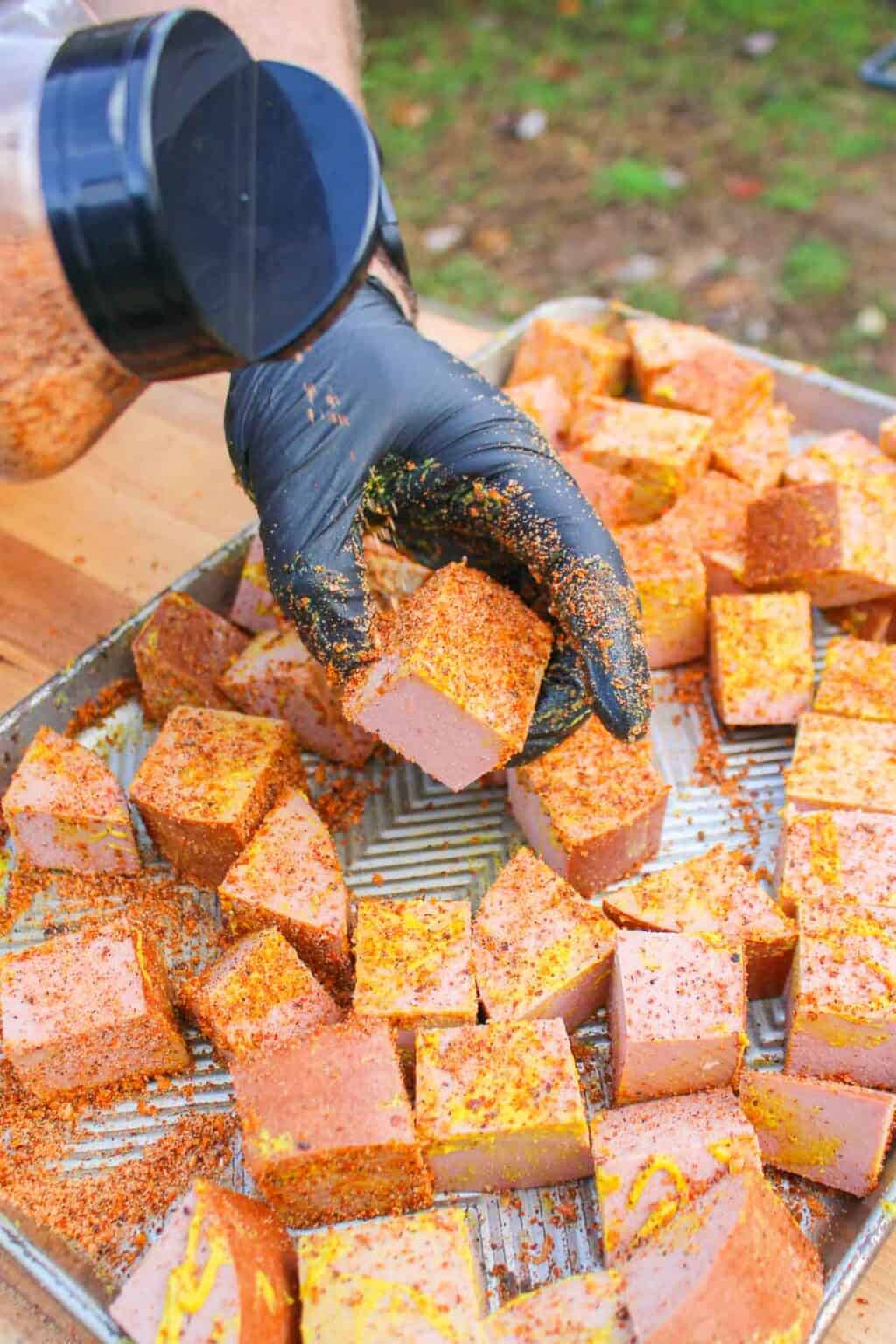 Smoked Bologna Burnt Ends - Over The Fire Cooking
