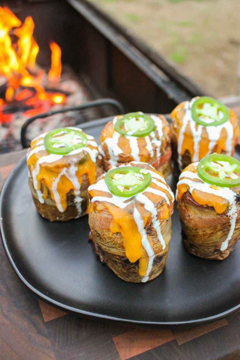 Chili Cheese Potato Volcanoes - Over The Fire Cooking