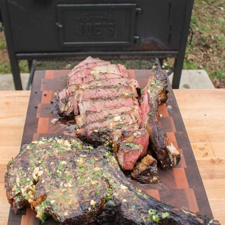Grilled Ribeye with Cowboy Butter - Over The Fire Cooking