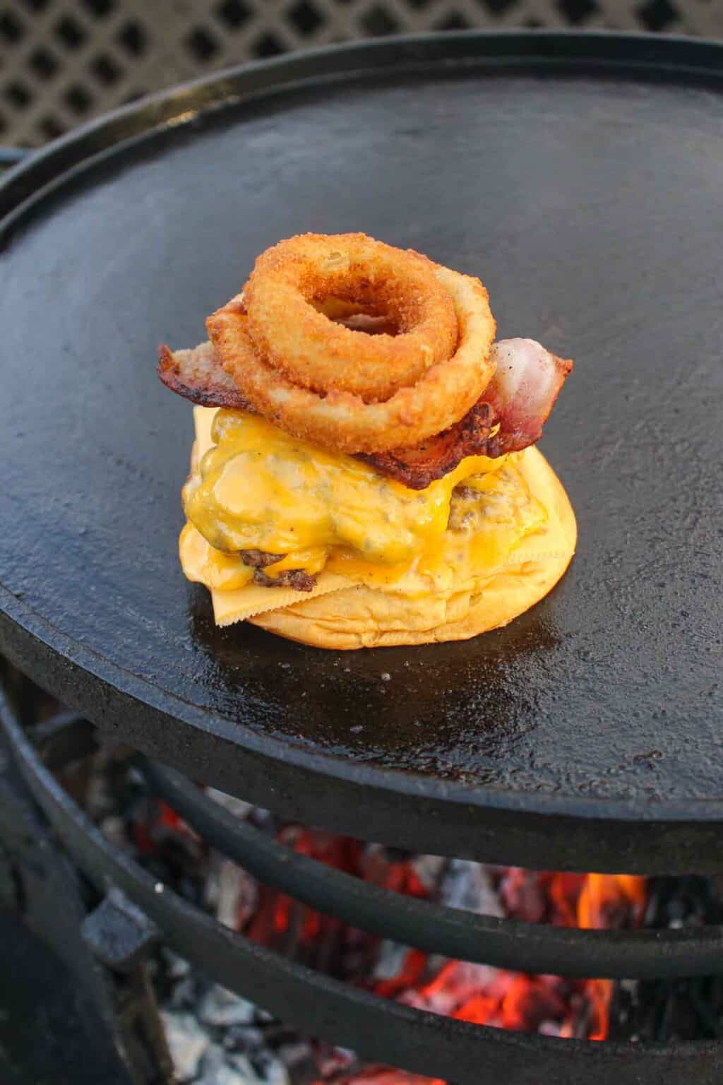 Grilled Cheese BBQ Cheeseburger - Over The Fire Cooking