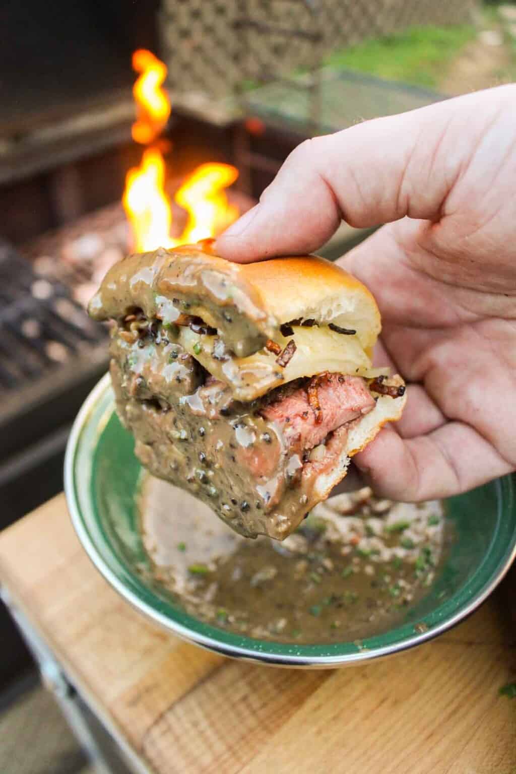 Steak Sliders with Beer Cheese - Over The Fire Cooking
