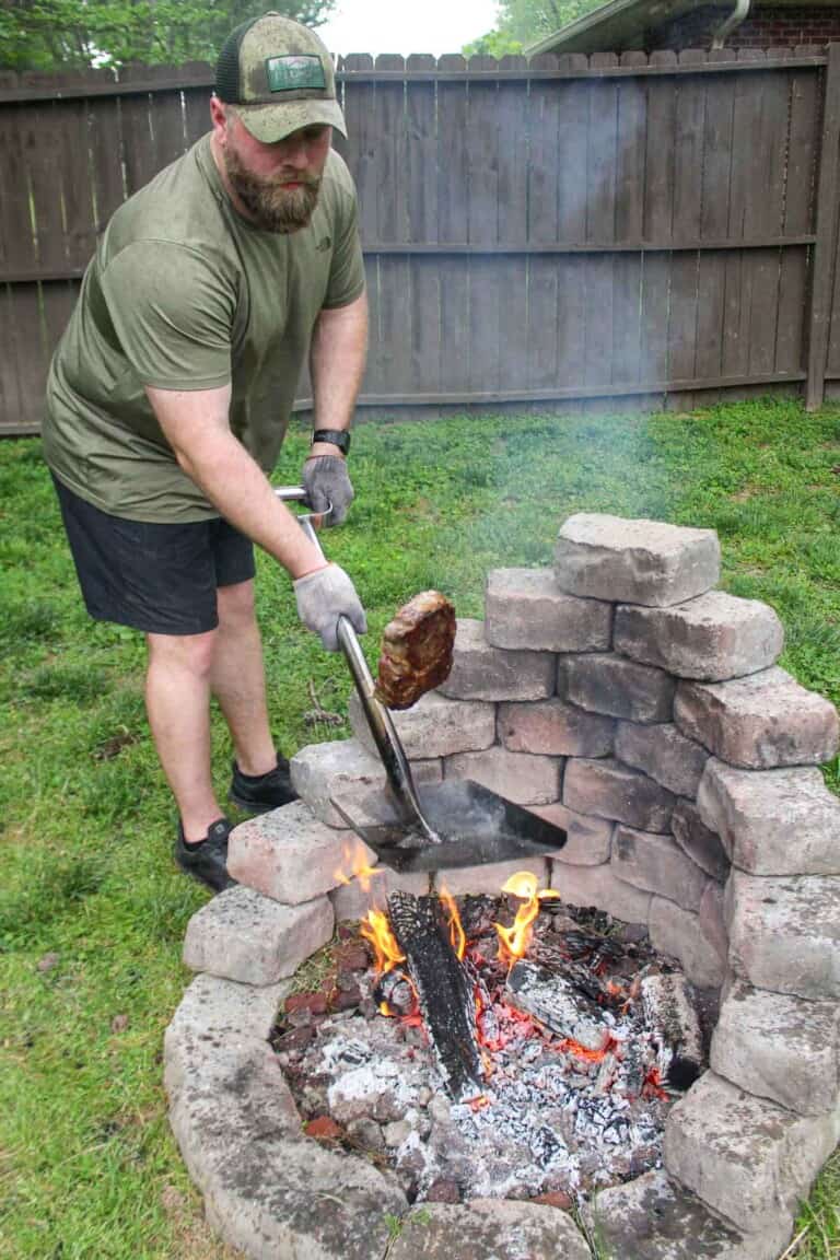 Steaks on a Shovel - Over The Fire Cooking