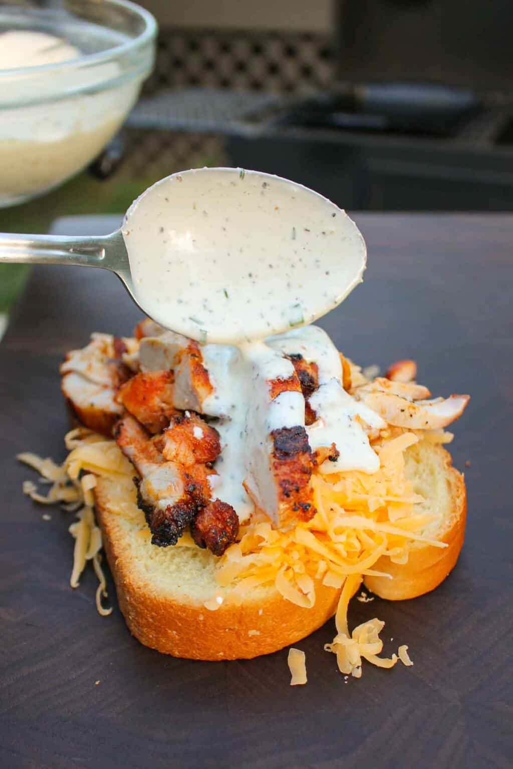 Chicken Bacon Ranch Patty Melt - Over The Fire Cooking