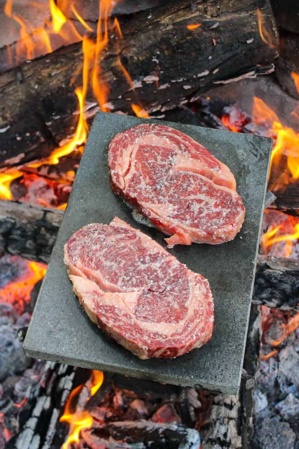Steaks on a Rock - Over The Fire Cooking