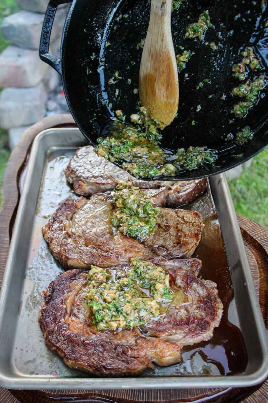 Steaks on a Rock - Over The Fire Cooking