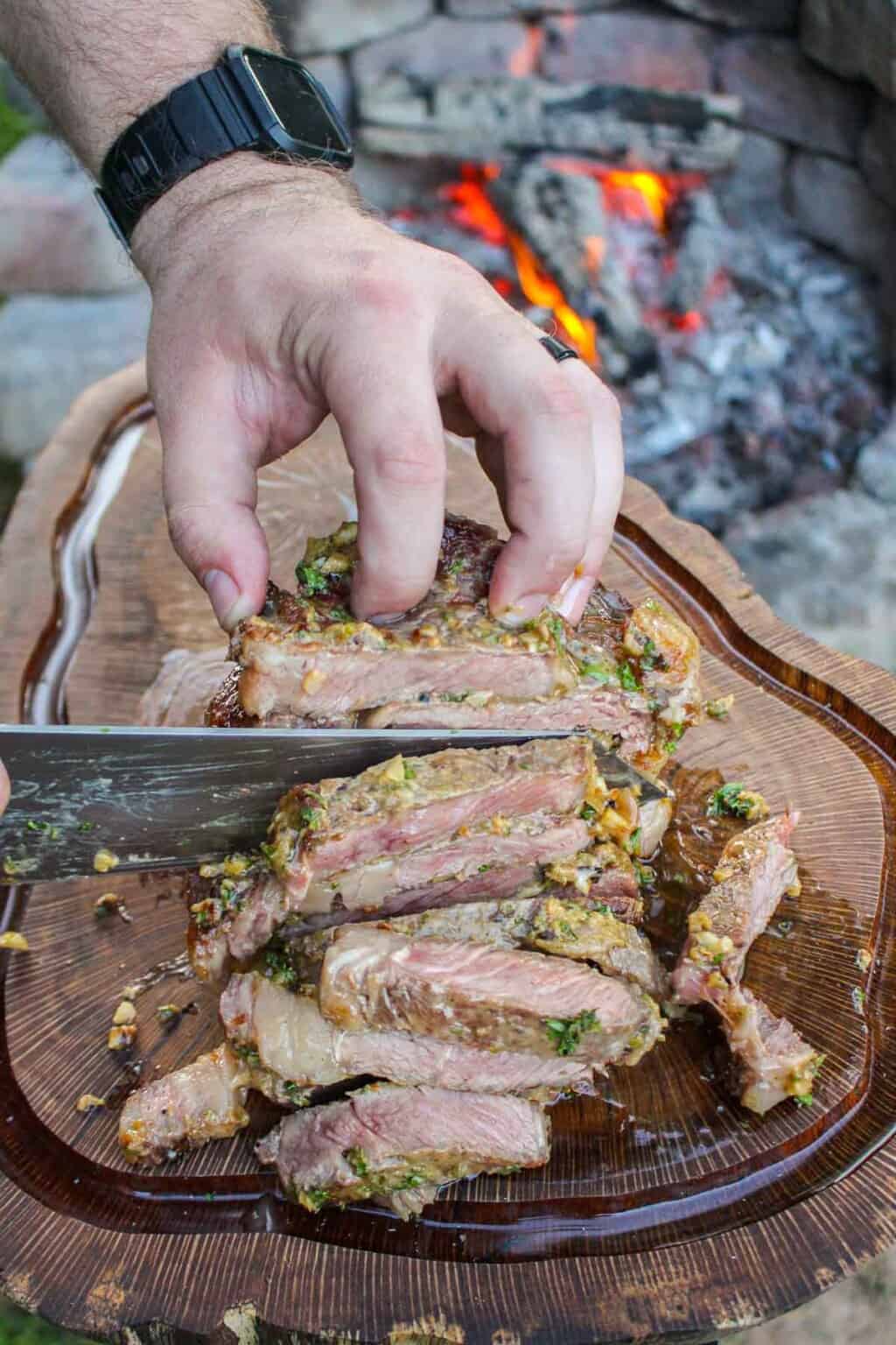 Steaks on a Rock - Over The Fire Cooking