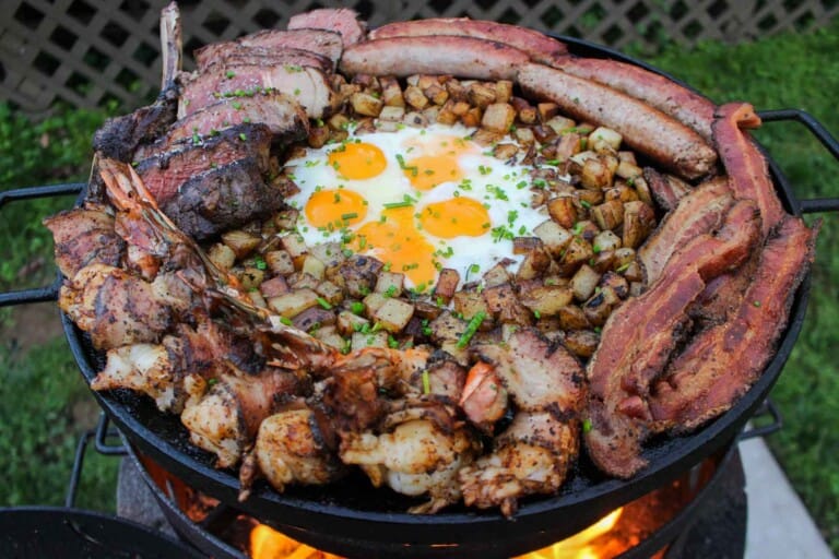 Ron Swanson Breakfast Skillet - Over The Fire Cooking