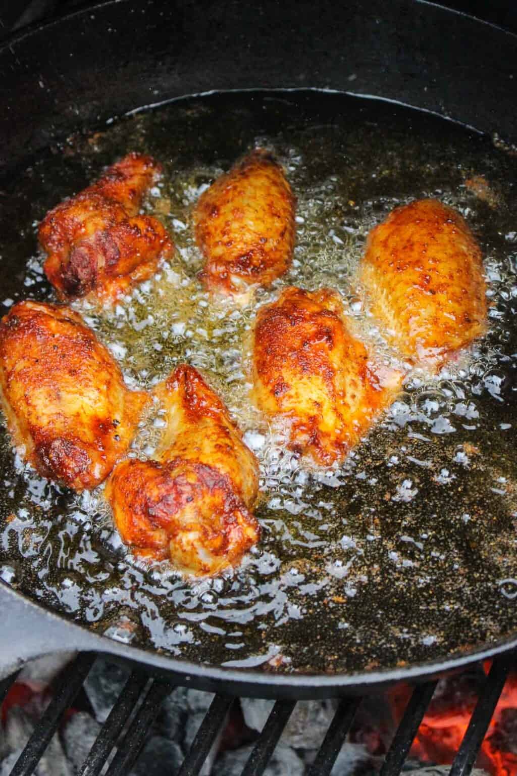 Hot Honey Garlic Wings - Over The Fire Cooking