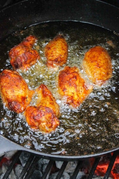 Hot Honey Garlic Wings - Over The Fire Cooking