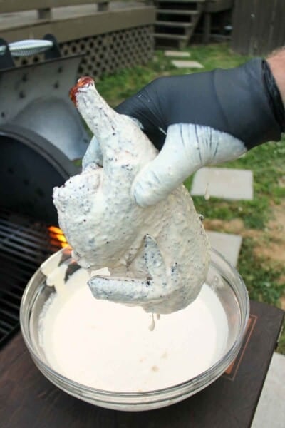 Smoked Chicken with Alabama White Sauce - Over The Fire Cooking