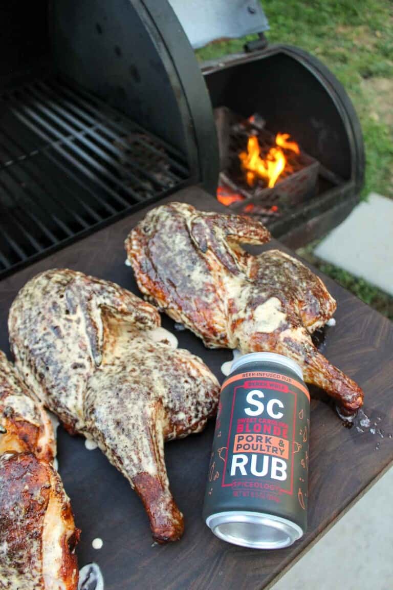 Smoked Chicken with Alabama White Sauce - Over The Fire Cooking