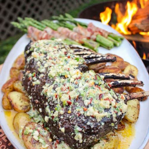 Coffee Crusted Venison Rack - Over The Fire Cooking