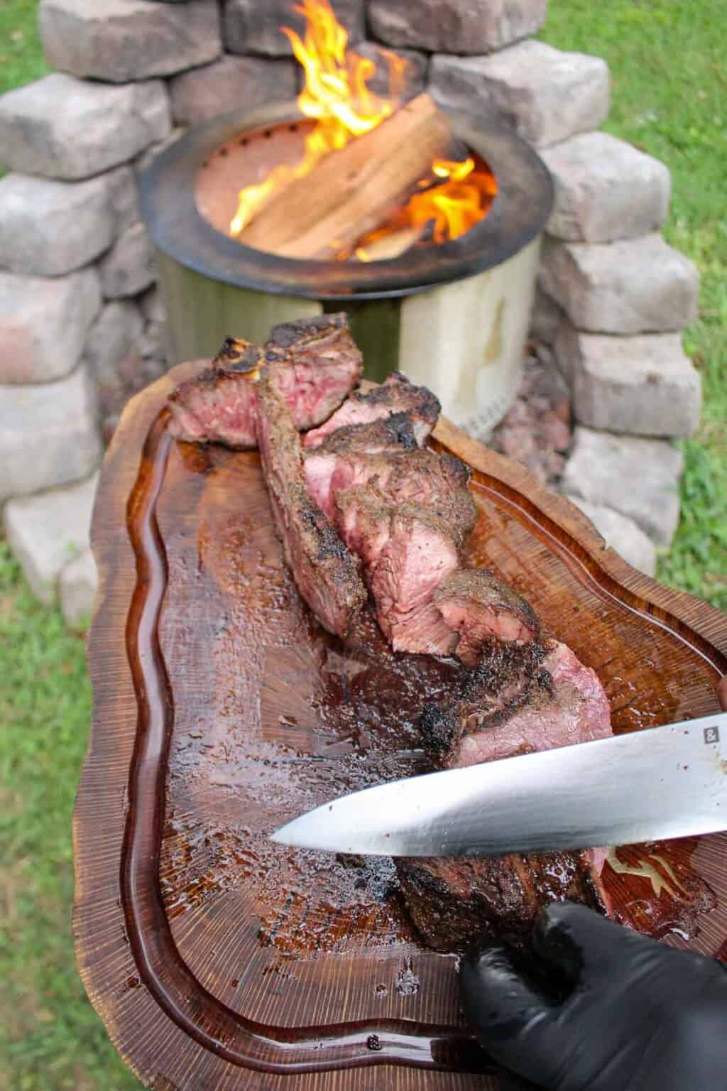 Steak with Garlic Confit - Over The Fire Cooking