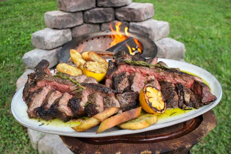 Steak with Garlic Confit - Over The Fire Cooking