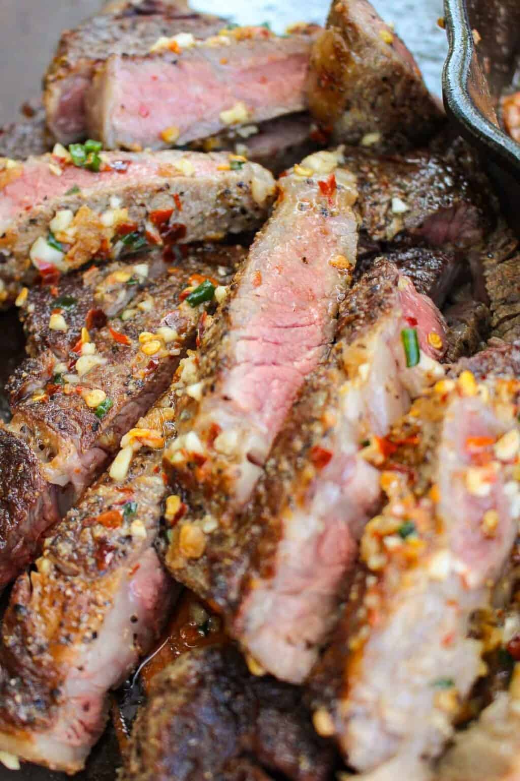 Chili Butter Steak and Shrimp - Over The Fire Cooking