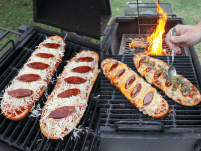 Chorizo Pizza Bread - Over The Fire Cooking