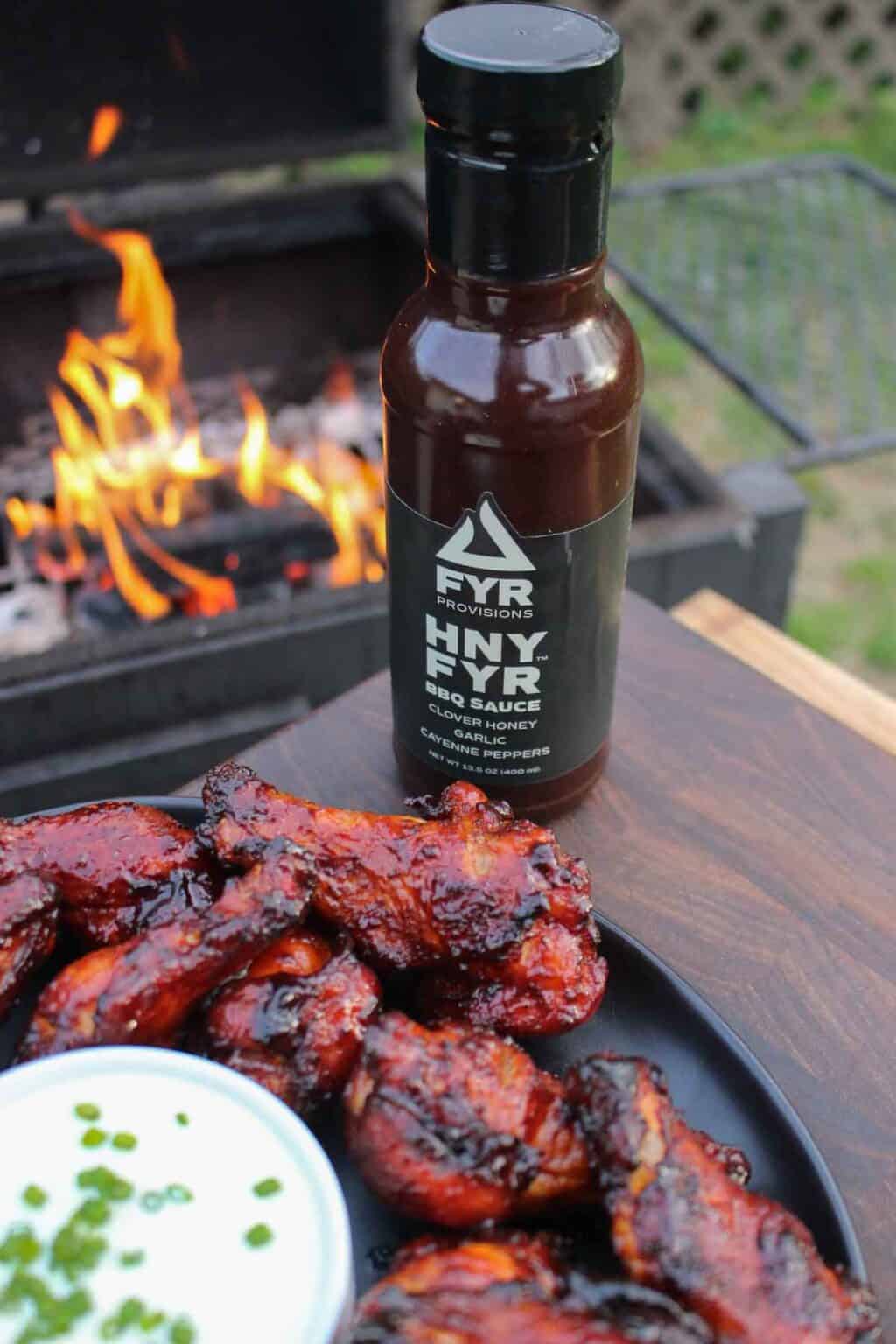 Honey Fire BBQ Wings - Over The Fire Cooking