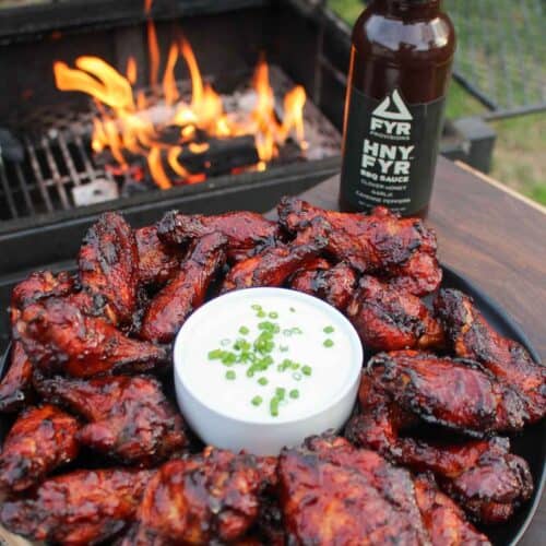 Honey Fire BBQ Wings - Over The Fire Cooking
