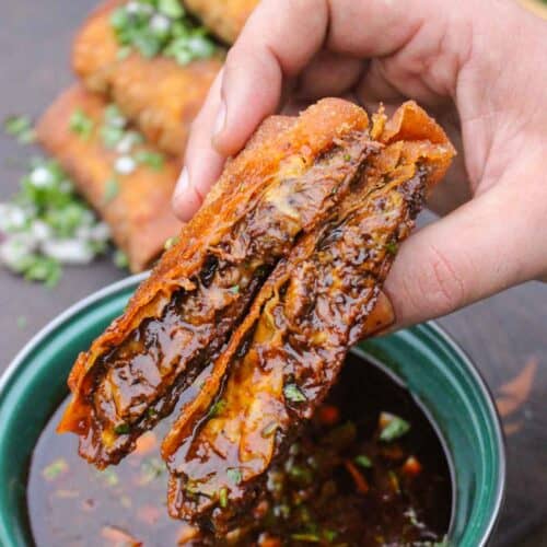 Birria Egg Rolls - Over The Fire Cooking