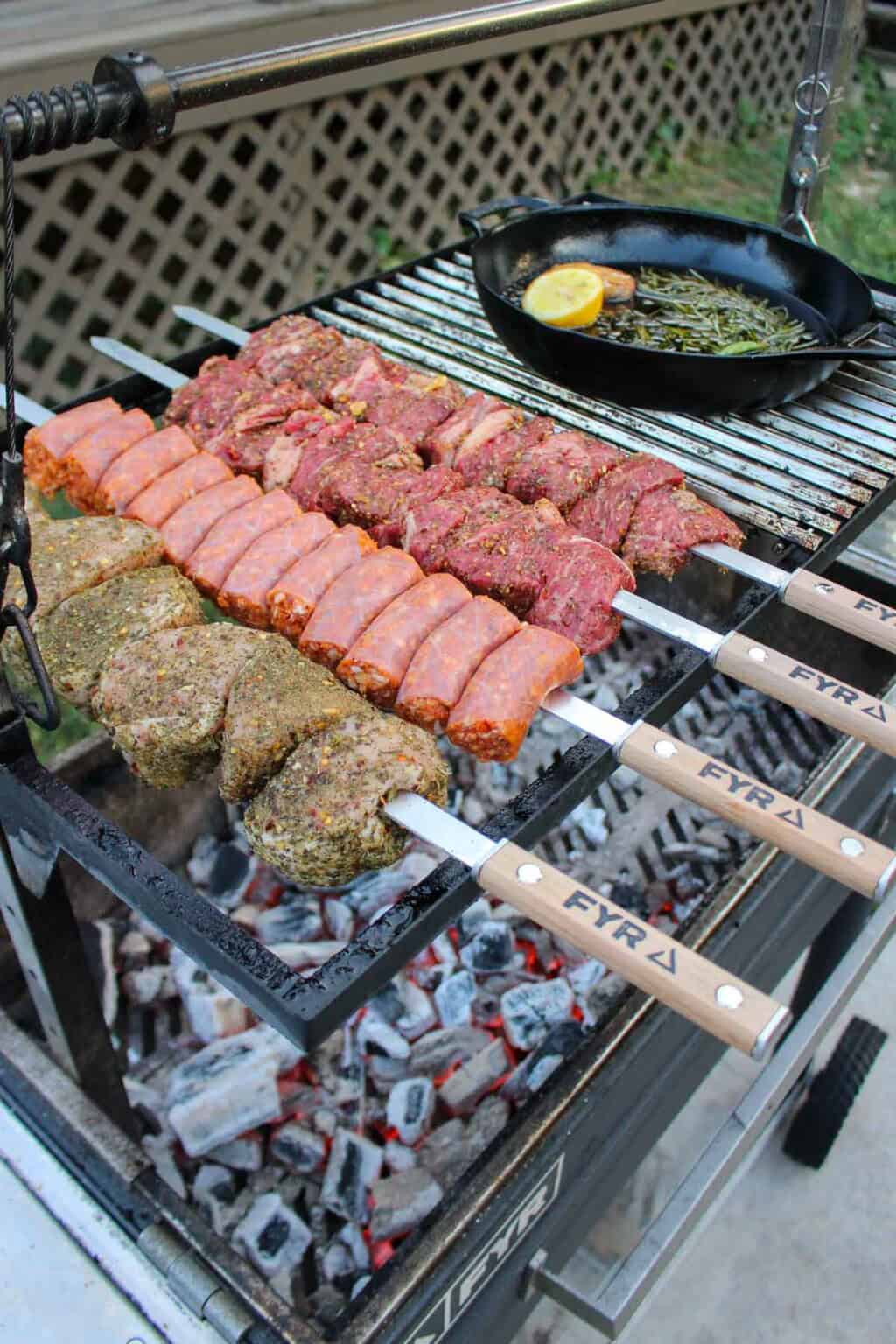 Meat Skewers Recipe - Over The Fire Cooking