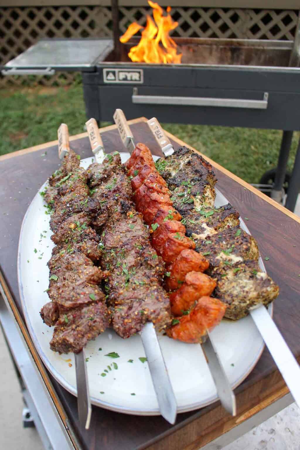 Meat Skewers Recipe - Over The Fire Cooking