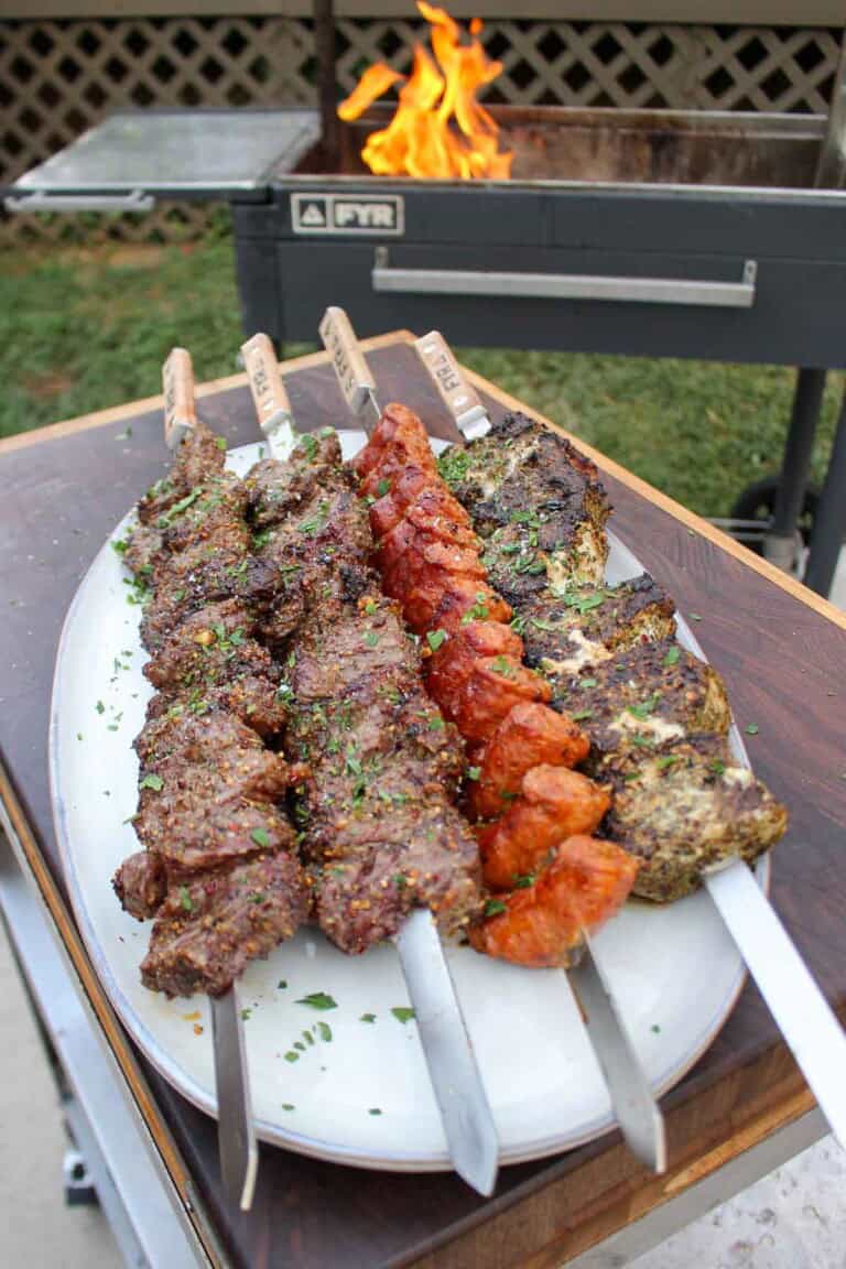 Meat Skewers Recipe - Over The Fire Cooking