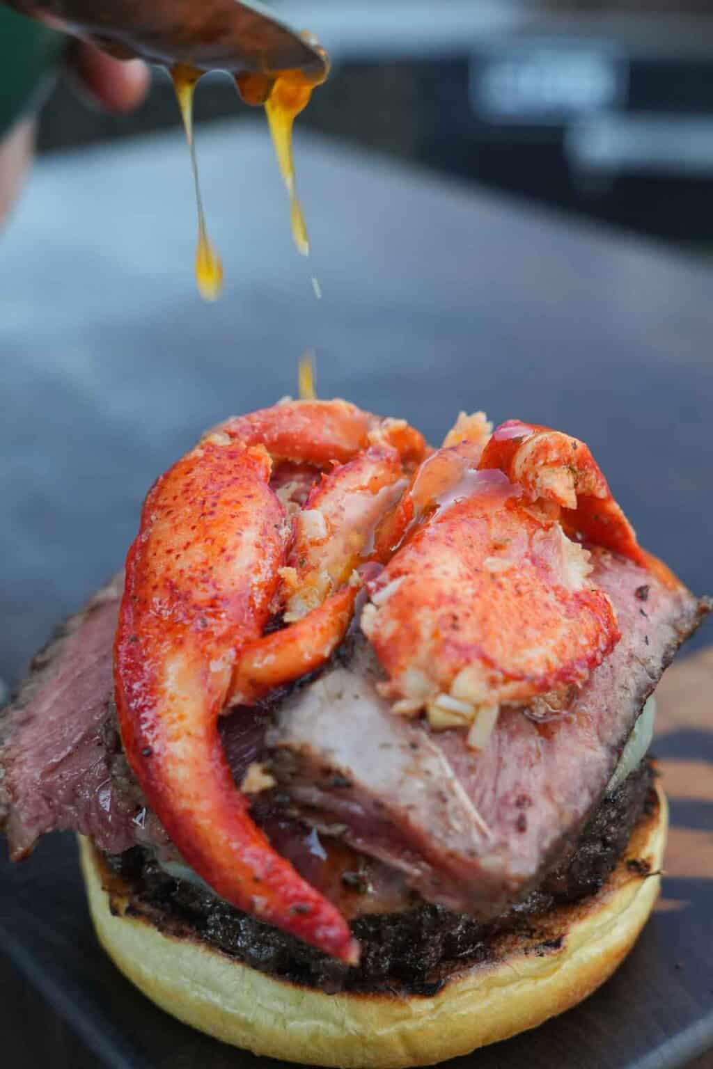 Surf and Turf Burgers - Over The Fire Cooking