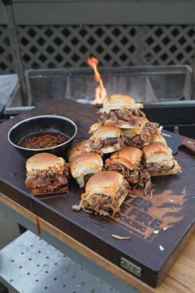 Hot Honey Steak Sliders - Over The Fire Cooking