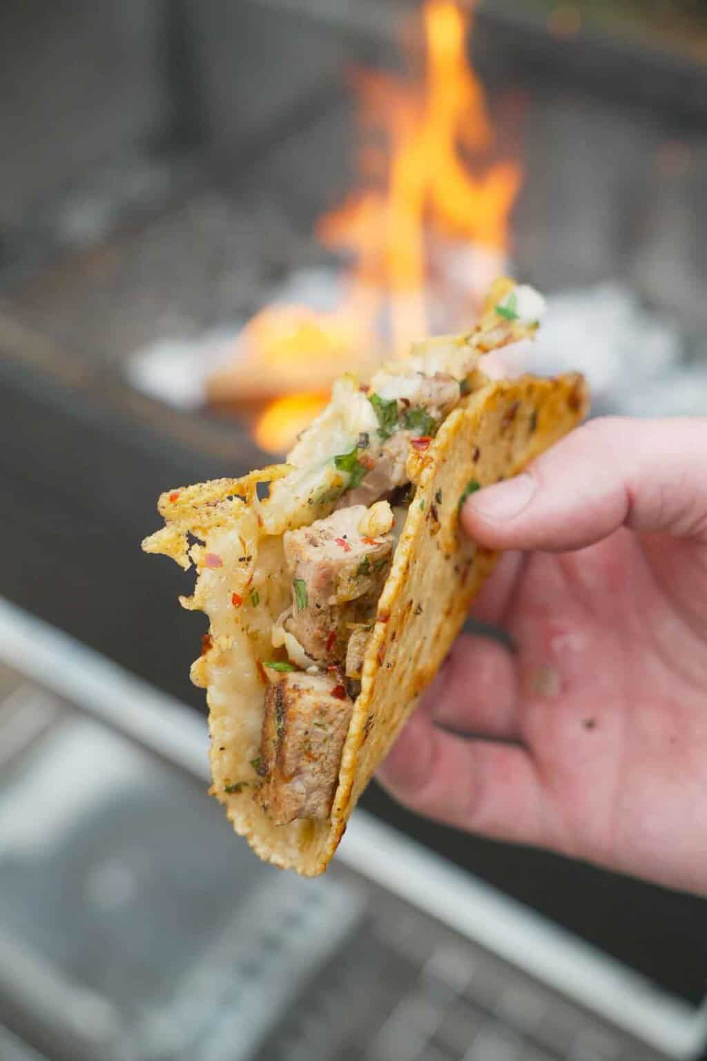 Spanish Garlic Tacos - Over The Fire Cooking