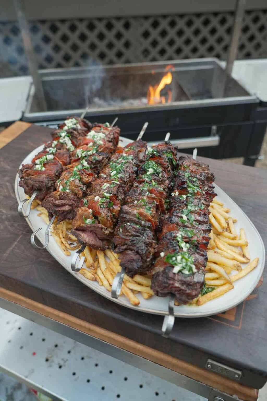 Black Pepper Steak Skewers - Over The Fire Cooking