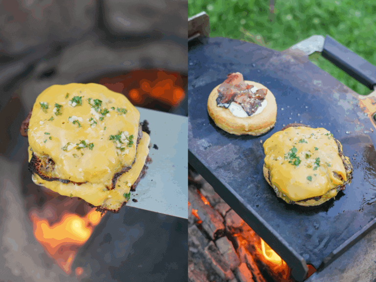 Garlic Butter Burger - Over The Fire Cooking